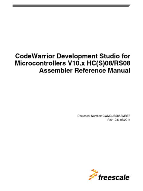 Mcu Hcs08 Rs08 Assembler Pdf Command Line Interface Computer File