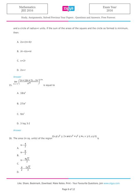Jee Main Mathematics Solved Question Paper PDF