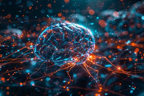 An Abstract Representation Of Artificial Intelligence With Neural Networks Glowing Data