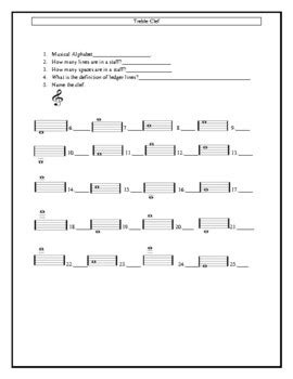 Treble Clef Note Identification By Royal Educator TPT