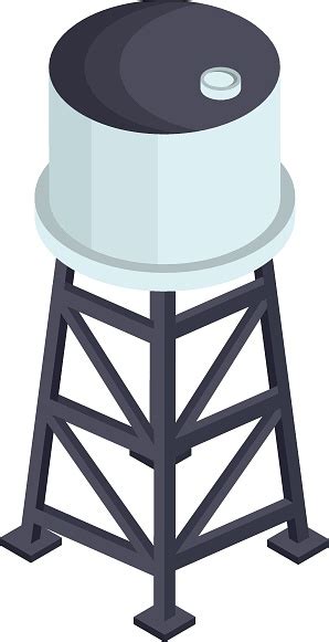 시립 저장 탱크 아이소 메트릭 개념 버섯 모양 타워 벡터 아이콘 디자인 수처리 정화 공장 기호 환경 친화적 인 산업 기호 담수화 생명 공학 일러스트 레이 션 깨끗한에 대한