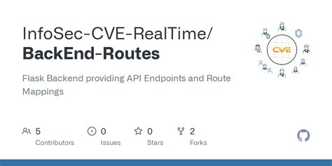 GitHub InfoSec CVE RealTime BackEnd Routes Flask Backend Providing API Endpoints And Route