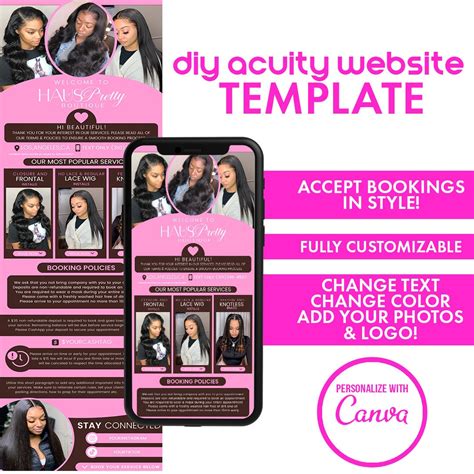 Acuity Scheduling Template DIY Acuity Template Acuity Booking Website DIY Acuity Website
