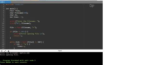 C Program To Count The Number Of Lines In Text File