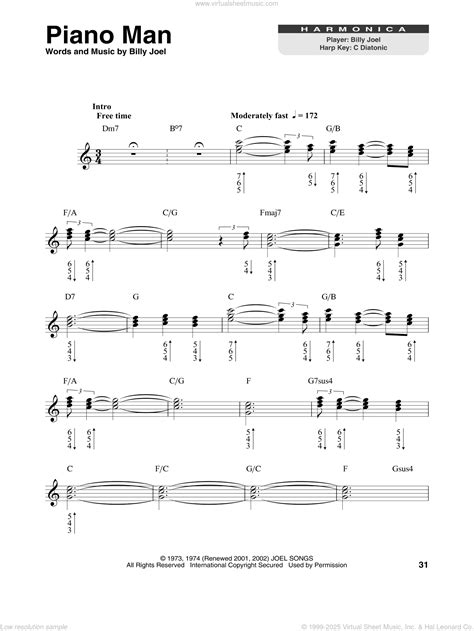 Piano Man Sheet Music For Harmonica Solo Pdf V2