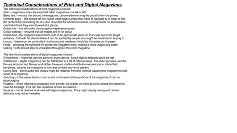 Magazine Assignment Ppt