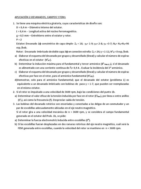 Aplicación 2 Devanado Campo Fem Pdf Inductor Componentes Eléctricos