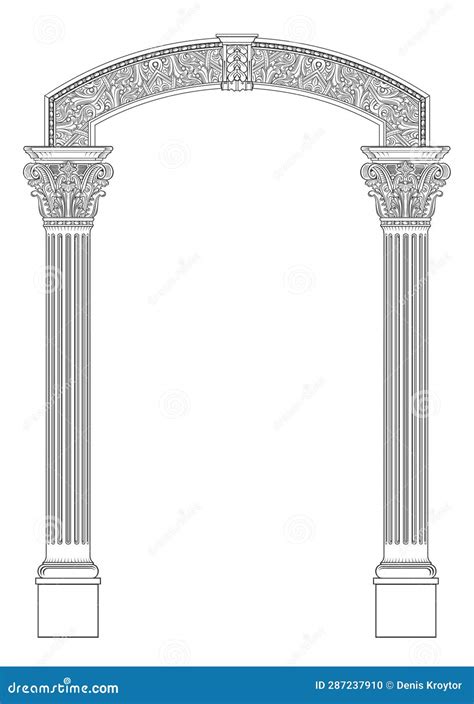 Classical Arch Of Hewn Stone Vector Illustration