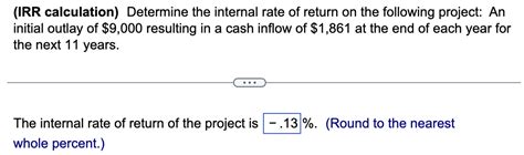 Solved IRR Calculation Determine The Internal Rate Of Chegg