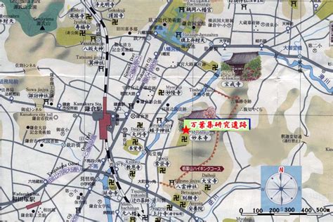 万葉集研究遺跡の案内明細地図のページ