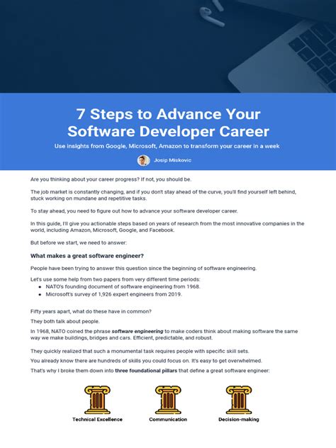 7 Steps To Advance Software Developer Career Pdf Communication Software
