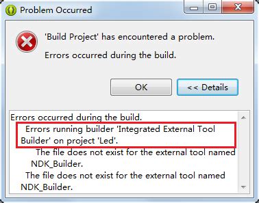 Android ndk 编译出现 Build Project has encountered a problem Errors