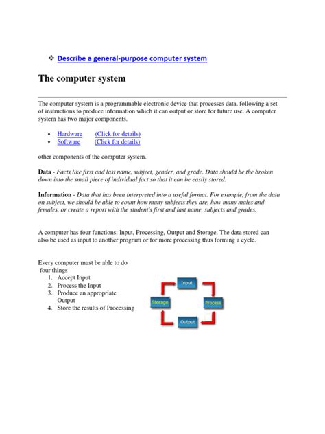 Fundamentalsofhardwareandsoftwaresummary Pdf Read Only Memory