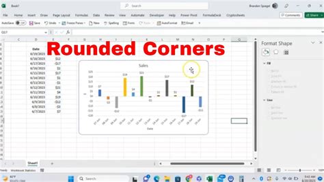 How To Edit A Chart So The Corners Are Rounded In Microsoft Excel Howto Tutorial Msexcel