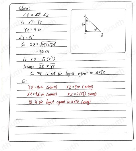 Solved The Length Of Segment Xy Is 9 Cm Which Statements Regarding Triangle Xyz Z Are Correct