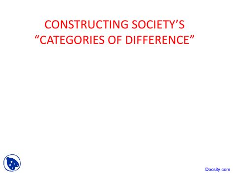 Constructing Societies Social Inequality Lecture Slides Docsity