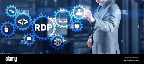 Remote Desktop Protocol Networking Internet Technology Concept Stock