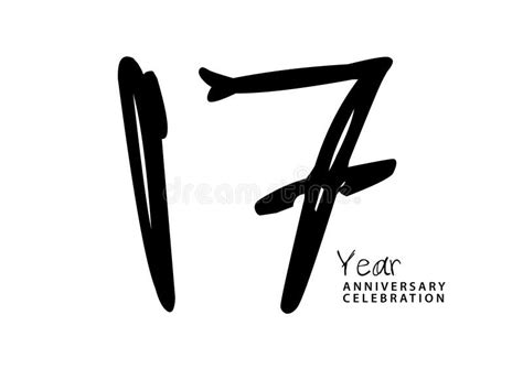 17 Year Anniversary Celebration Black Color Logotype Vector 17 Number