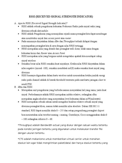 Rssi Received Signal Strength Indicator Pdf