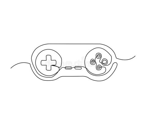 Continuous One Line Drawing Of Game Controller Joysticks Or Gamepads