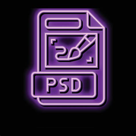 Psd File Format Document Neon Glow Icon Illustration Vector Art At Vecteezy