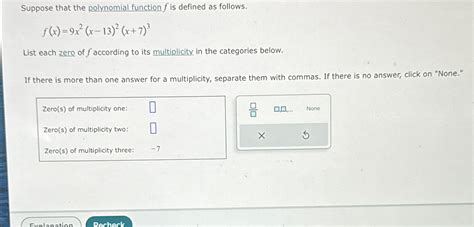 Solved Suppose That The Polynomial Function F Is Defined As Chegg