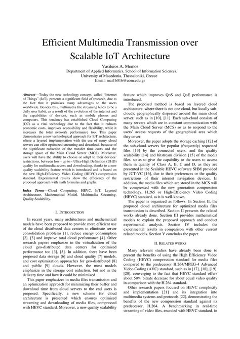 Pdf Efficient Multimedia Transmission Over Scalable Iot Architecture