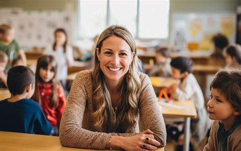 Premium Ai Image Smiling Teacher Portrait In Classroom