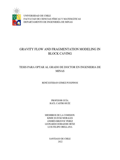 Gravity Flow And Fragmentation Modeling In Block Caving Pdf