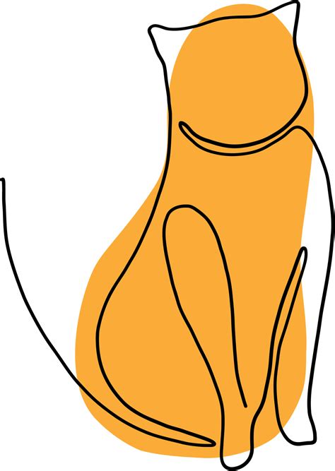 Simplicity Cat Freehand Continuous Line Drawing 15287141 Png