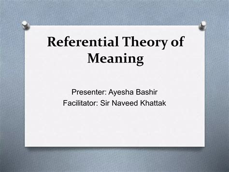 Referential Theory Of Meaning Pptx