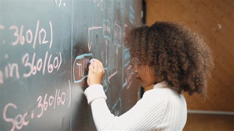 Site View Of Young African Girl Write Engineering Prompt Or Code Erudition Stock Video Video