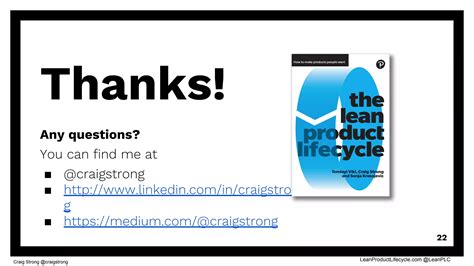 The Lean Product Lifecycle Book Product Innovation Business Growth Craig Strong PPT