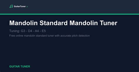 Mandolin Standard Guitar Tuner Online G3 D4 A4 E5 Tuning Free Mandolin Tuner