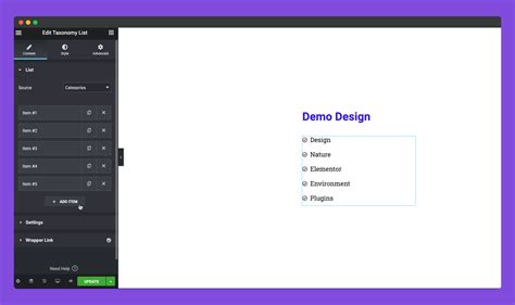 Taxonomy List HappyAddons
