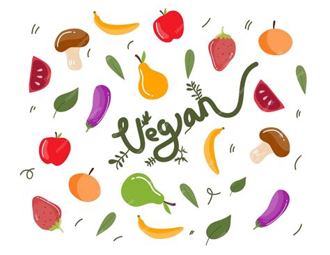 Vector De Comida De Ilustración De Día Vegano Para Evento De Comida Saludable Vegetariana