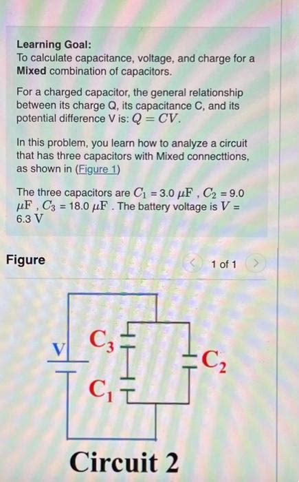 Solved Learning Goal To Calculate Capacitance Voltage And