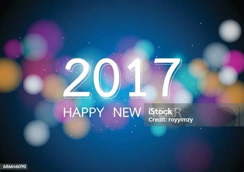 해피 뉴가 어 2017 화려한 Bokeh와 Defocused 조명 Stype 배경 벡터 일러스트 레이 션 0명에 대한 스톡 벡터 아트 및 기타 이미지 Istock