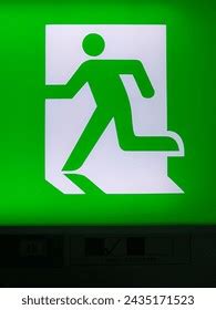 Green Exit Sign Running Man Symbol Stock Photo 2435171523 Shutterstock