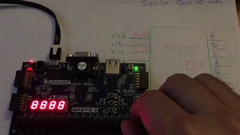 vhdl fpga 4bit to 7 segment decoder switch input youtube
