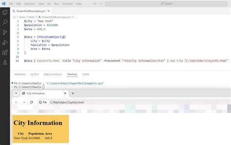 How To Create An Html Table In Powershell