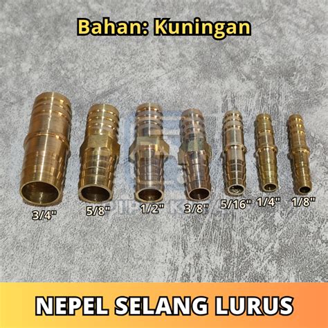 Jual Nepel Neple Selang Kuningan Sambungan Lurus Hose Nipple 14 516 3