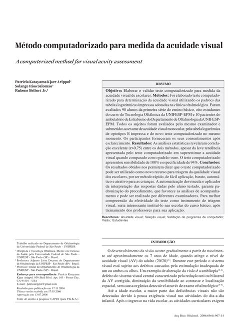 Pdf A Computerized Method For Visual Acuity Assessment