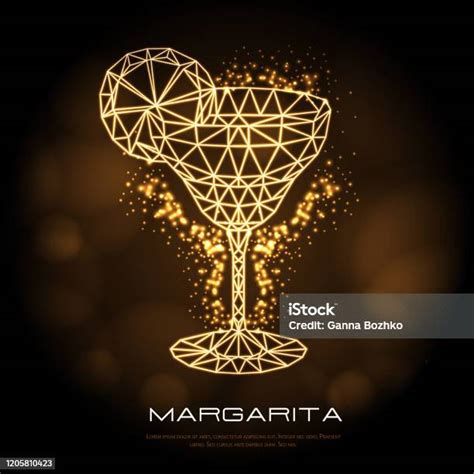 힙스터 다각형 칵테일 마가리타 네온 사인 트라이앵글 칵테일 금 금속에 대한 스톡 벡터 아트 및 기타 이미지 금 금속 기하 도형 네온 Istock