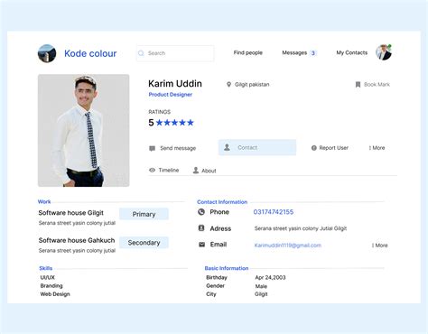 User Profile On Behance