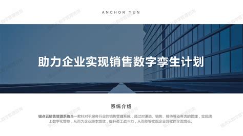 锚点云销管系统 锚点云数字管理
