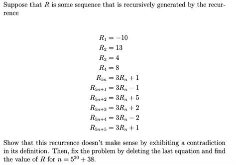 Solved Suppose That R Is Some Sequence That Is Recursively Chegg