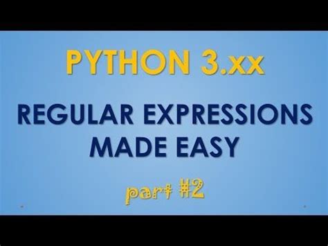 Python Regular Expressions Part Re Match Re Search Re Findall YouTube
