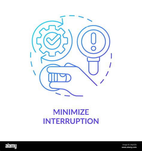 Minimize Interruption Blue Gradient Concept Icon Stock Vector Image