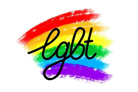 Lgbt Logo Vector Flat Illustration With Hand Drawn Watercolor Rainbow